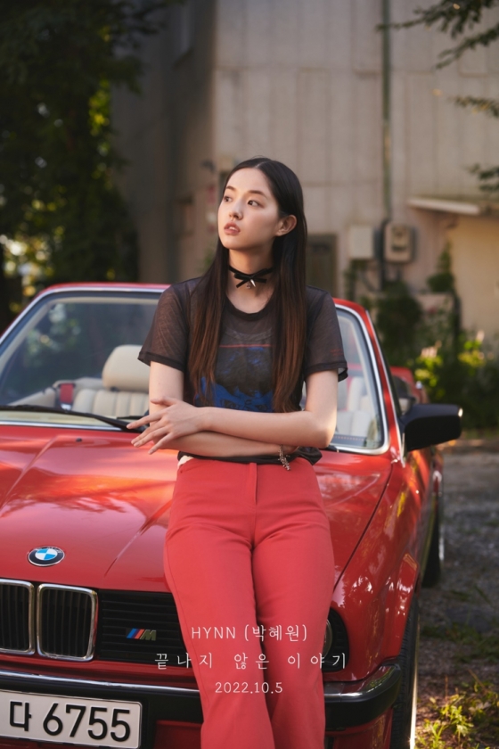 Model Park Ji-won show off HYNN's new song teaser