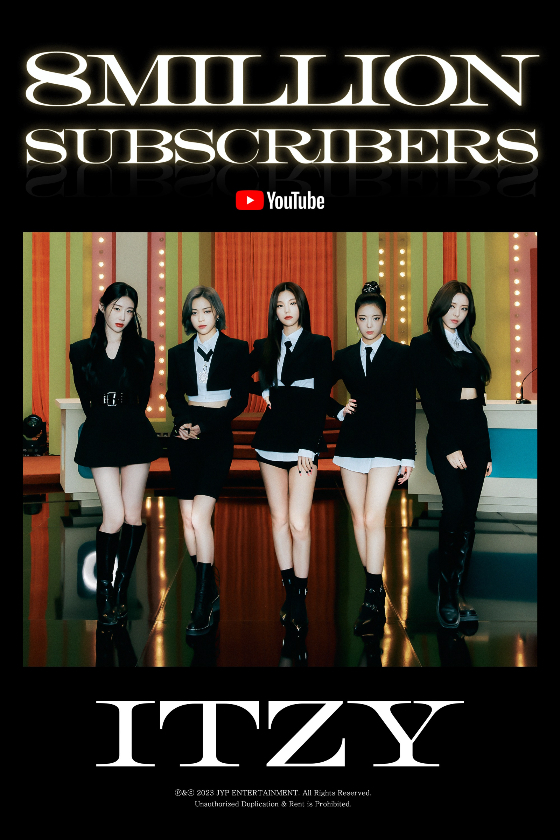 ITZY surpasses 8 M Subscribers