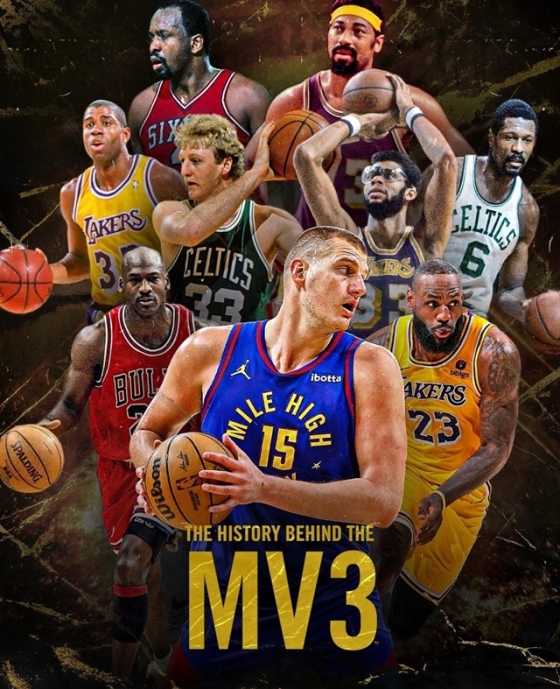 NBA MV3 요키치, '전설' 매직 존슨·래리 버드와 어깨 나란히 했다