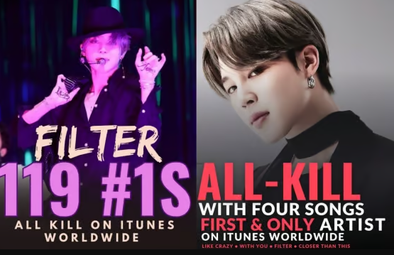BTS's Jimin 'Filter' Tops UK iTunes Top Songs Chart, Achieves All-Kill ...